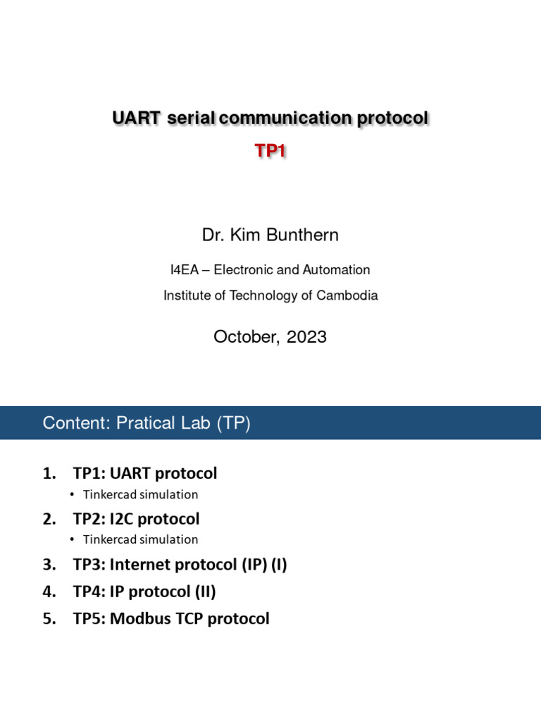 INP Lab1 UART Serial Protocol | PDF | Duplex (Telecommunications) | Bit ...