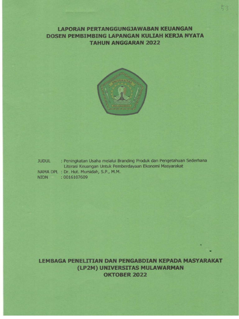 Contoh Lap - Keuangan DPL 2022 | PDF
