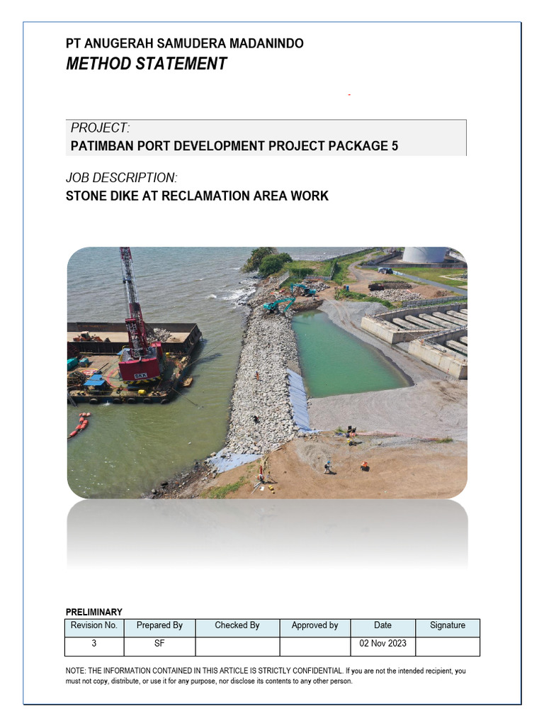 ASM MS 0723 014 Patimban PKG5 Stone Dike Reclamation - Rev3 | PDF | Personal Protective ...