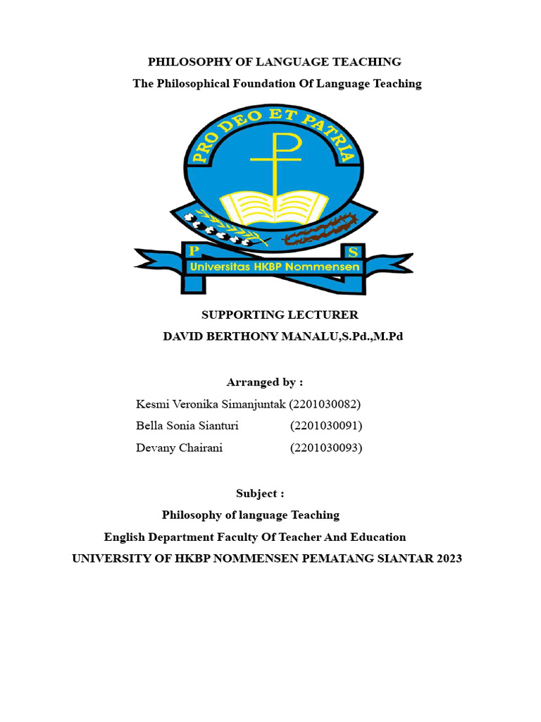 Group 7 Philosophy of Language Teaching | PDF | Linguistics ...