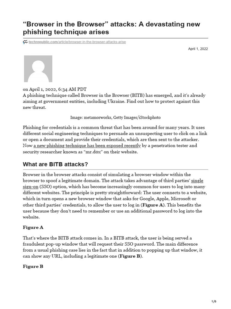 Browser in The Browser Attacks A Devastating New Phishing Technique Arises | PDF | Phishing ...