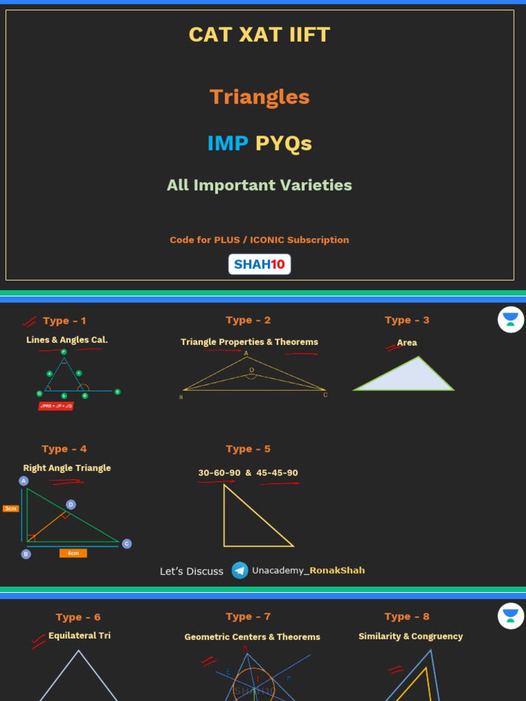 Session 3 - IMP Triangle PYQs - 17 Oct | PDF | Triangle | Area Session 3 - IMP Triangle PYQs - 17 Oct | PDF | Triangle | Area