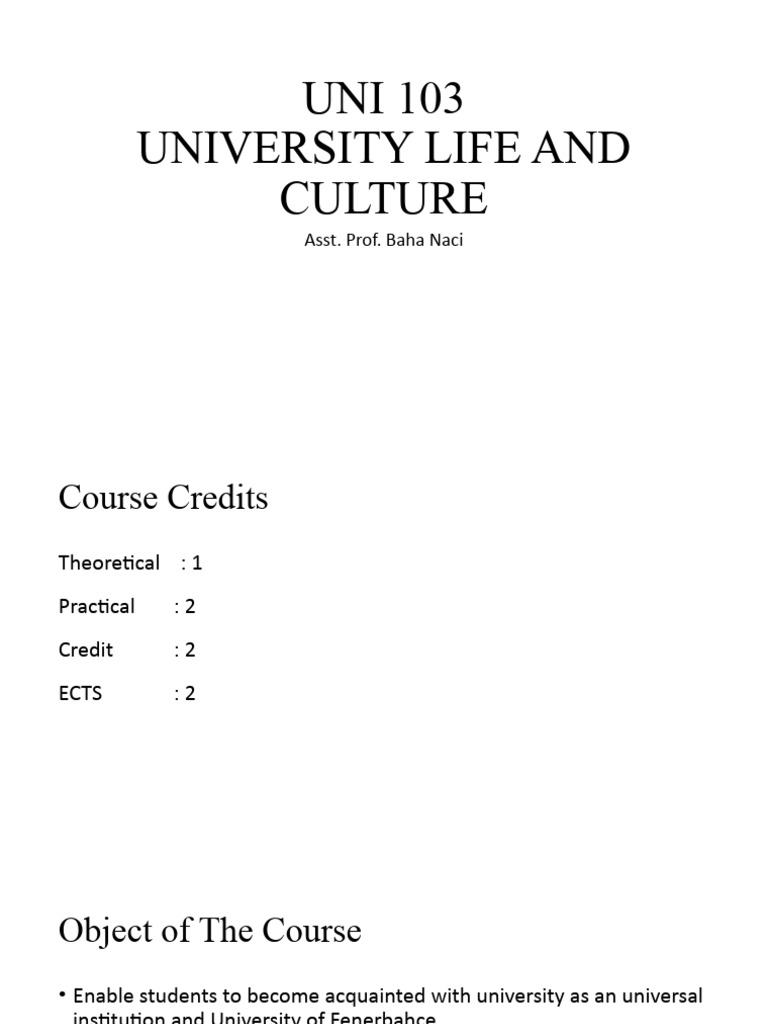 UNI 103 Introduction | PDF