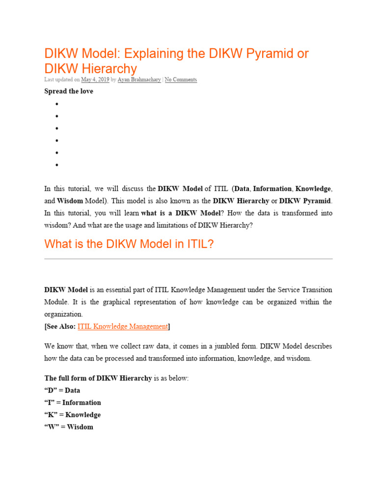 DIKW Model | PDF | Information | Data