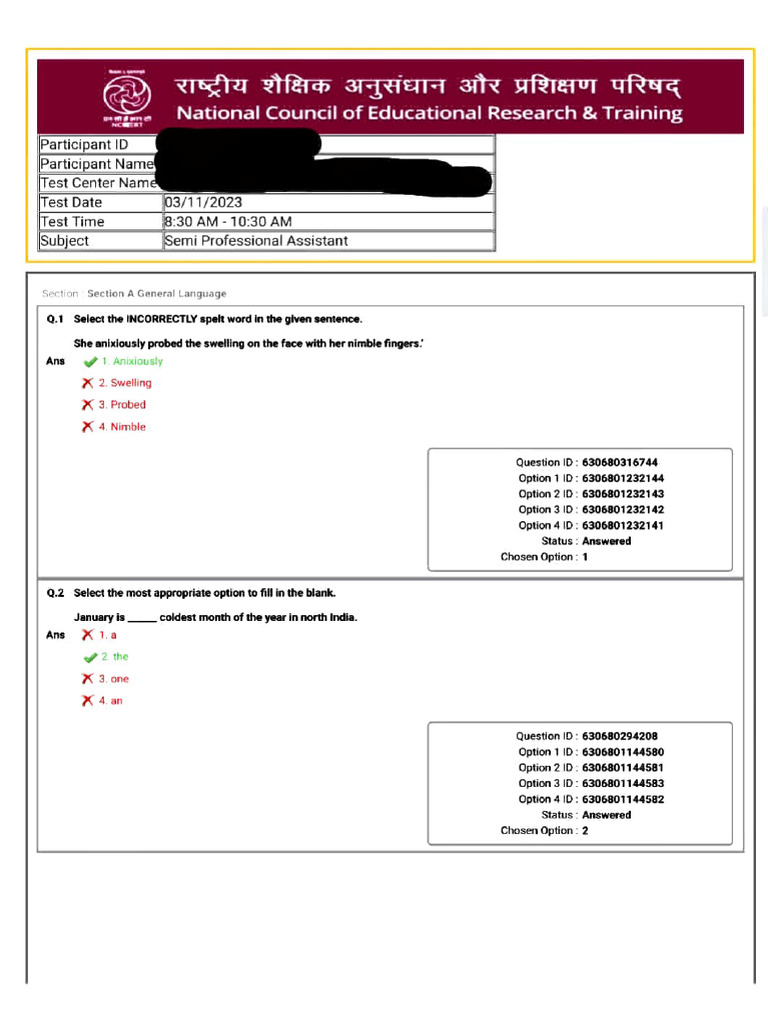 Semi Professional Assistant Exam Paper | PDF