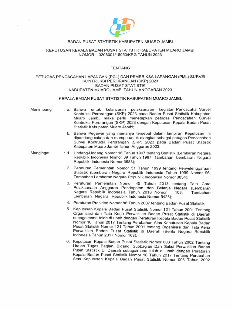 SK SKP Tahun 2023 | PDF