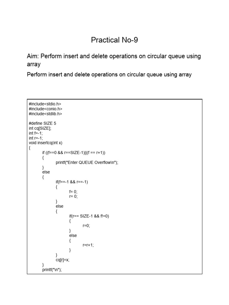 Circular Queue Operations in C | PDF | Queue (Abstract Data Type) | C++