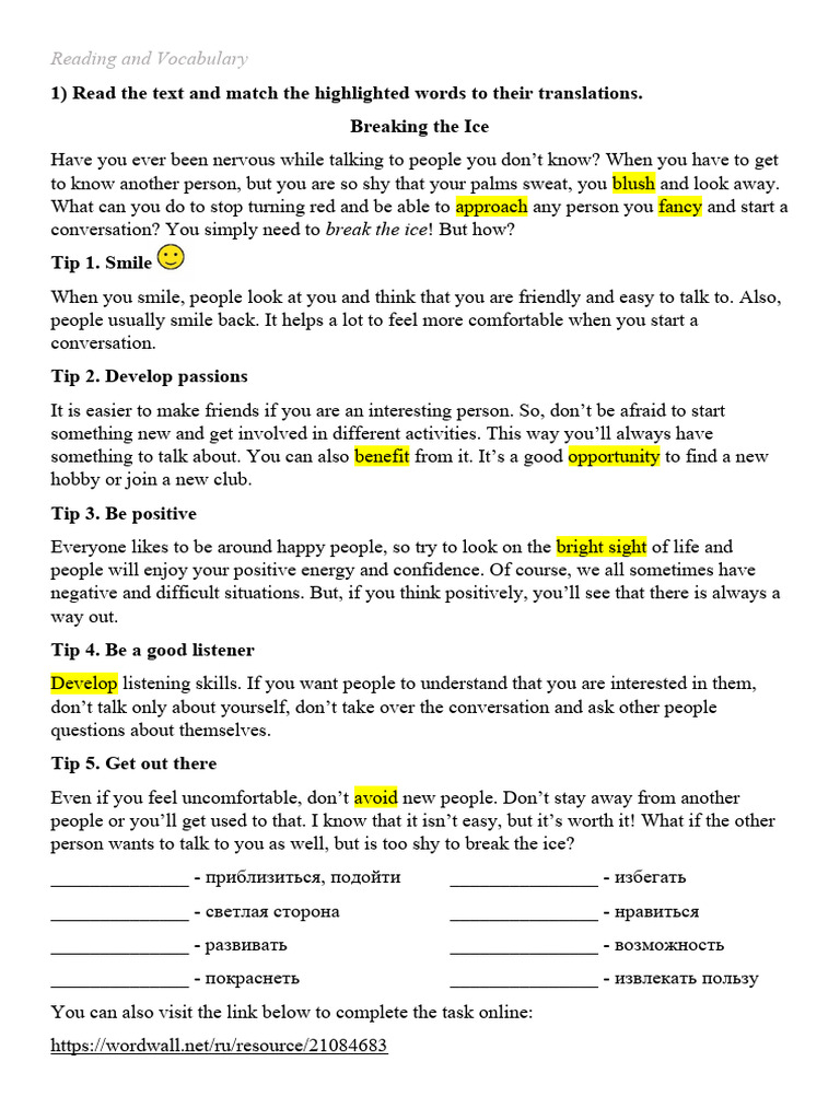 Spotlight 8. Module 1 A Worksheet | PDF