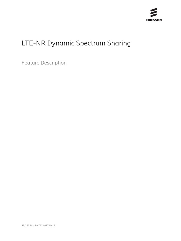 Lte Nr Dynamic Spectrum Sharing Pdf Lte Telecommunication