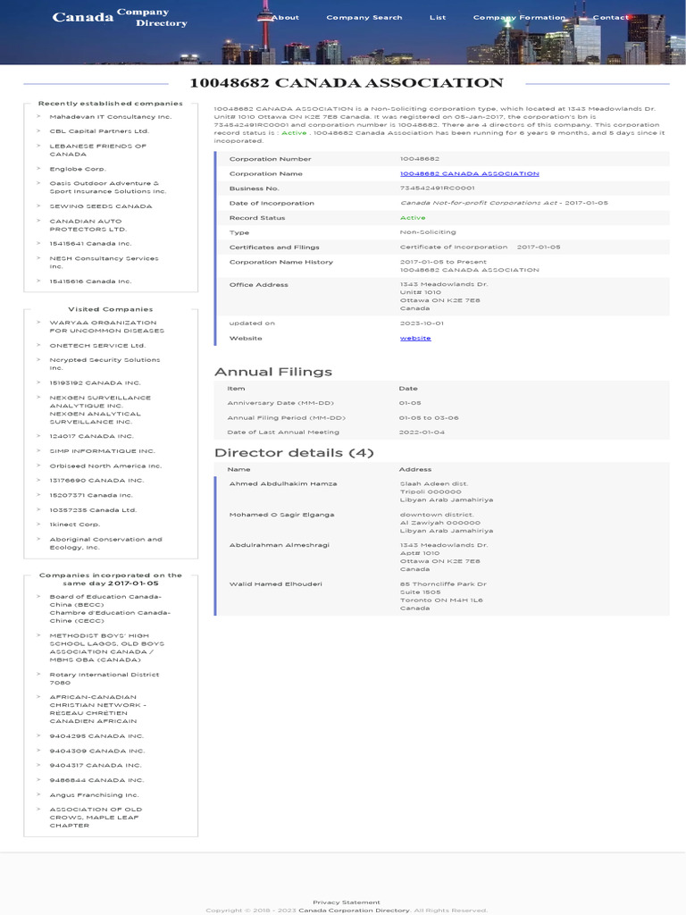 Canada Association | PDF
