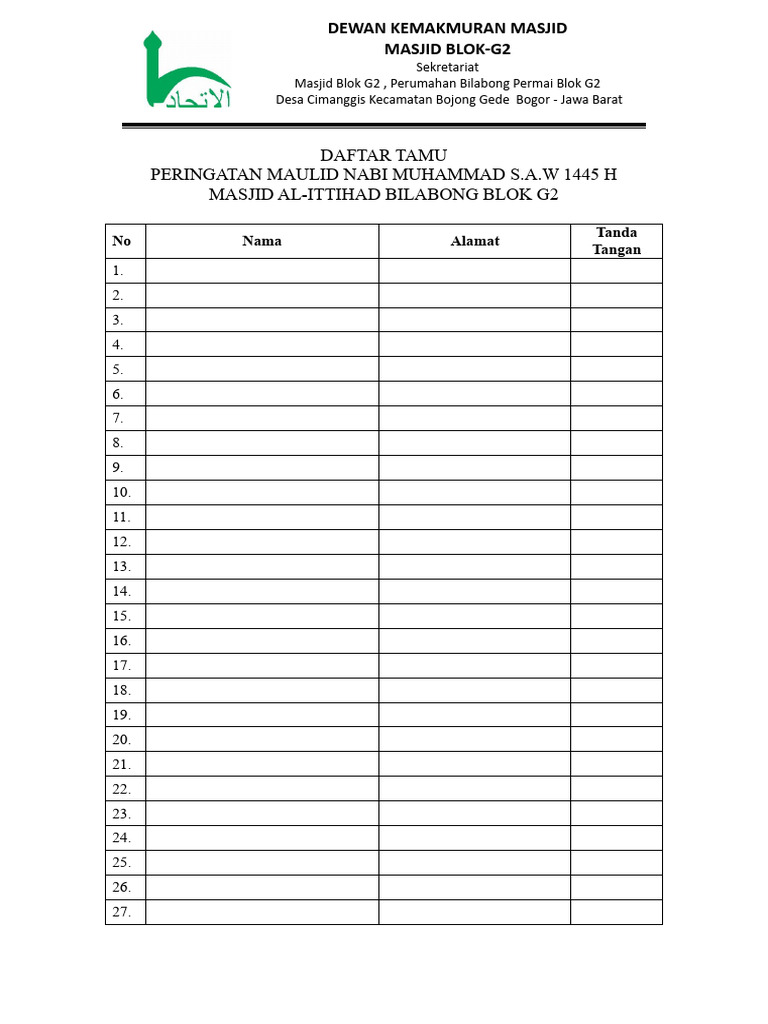 Daftar Tamu | PDF