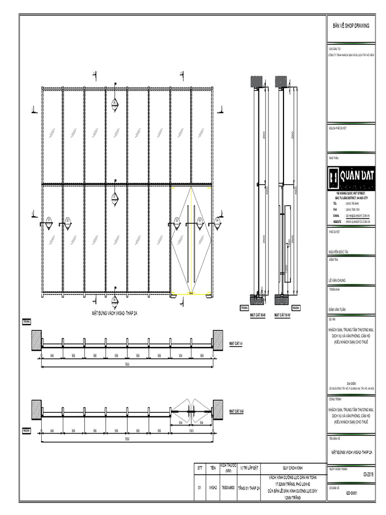 Bản Vẽ Shop Drawing: Mặt Đứng Vách Vk5A2-Tháp 2A | PDF
