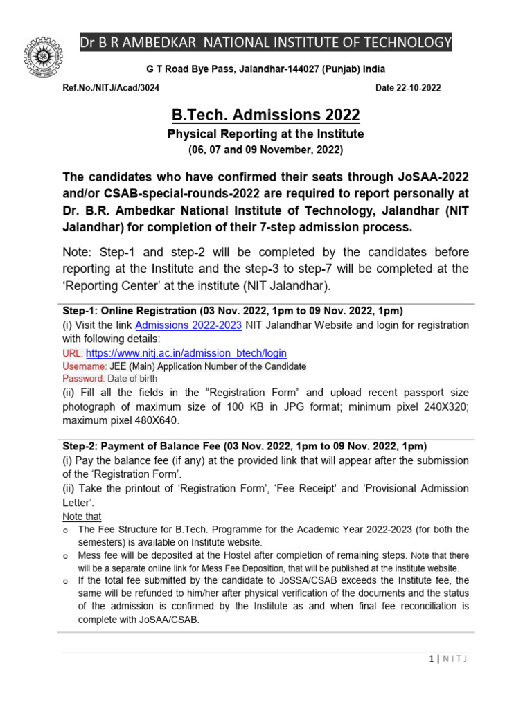 03 Physical Reporting at Institute-Steps of Procedure 2210231059 | PDF