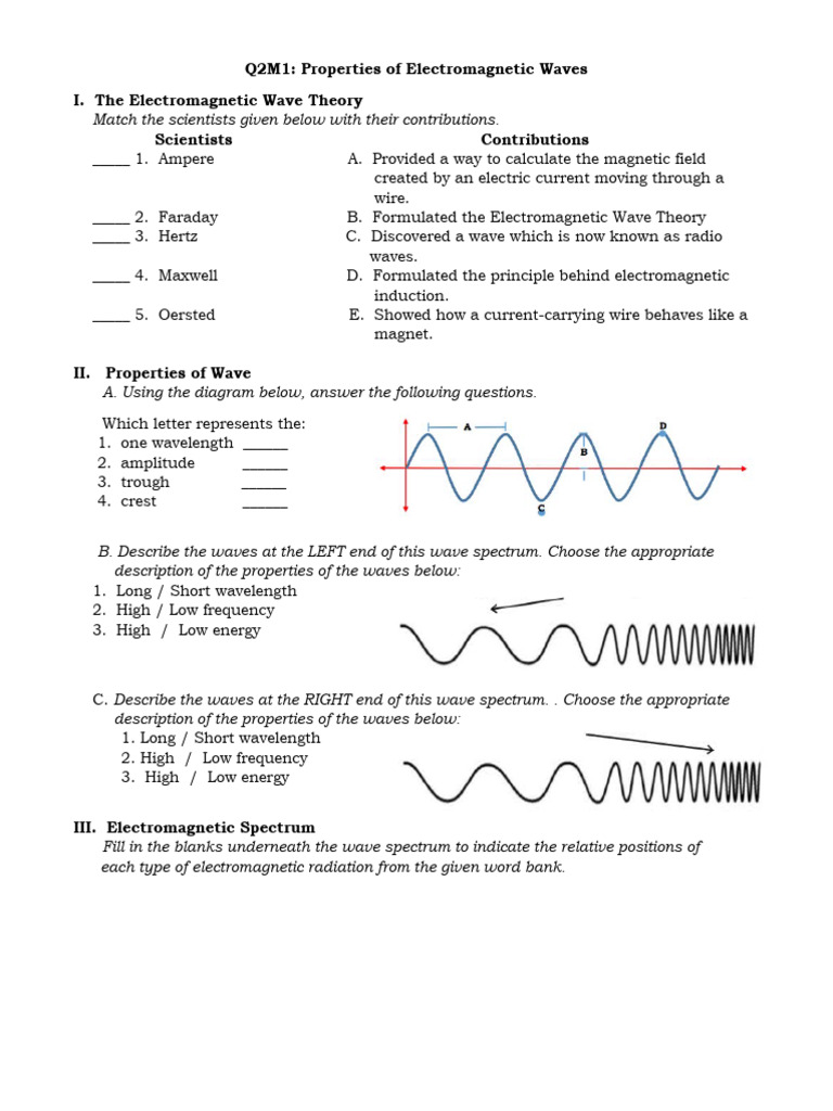 Q2M1 - Properties of Electomagnetic Waves | PDF | Waves ...