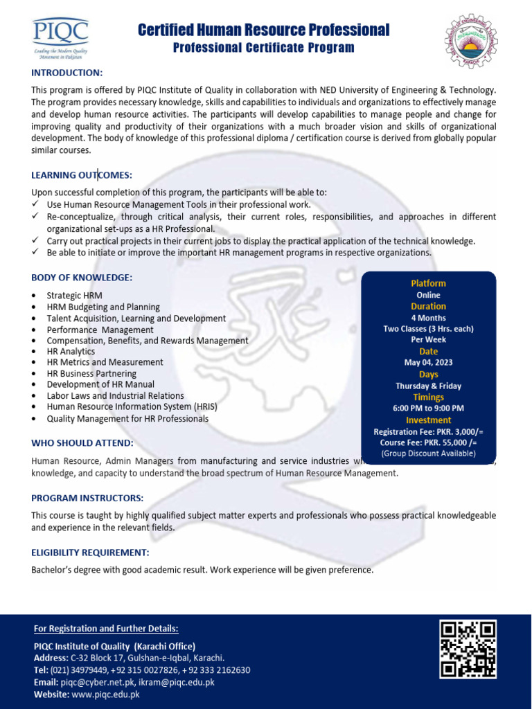 CHRP Leaflet | PDF | Human Resource Management | Business