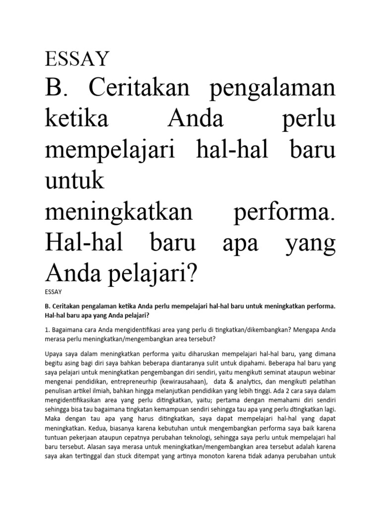 Jawaban Essay PPG | PDF