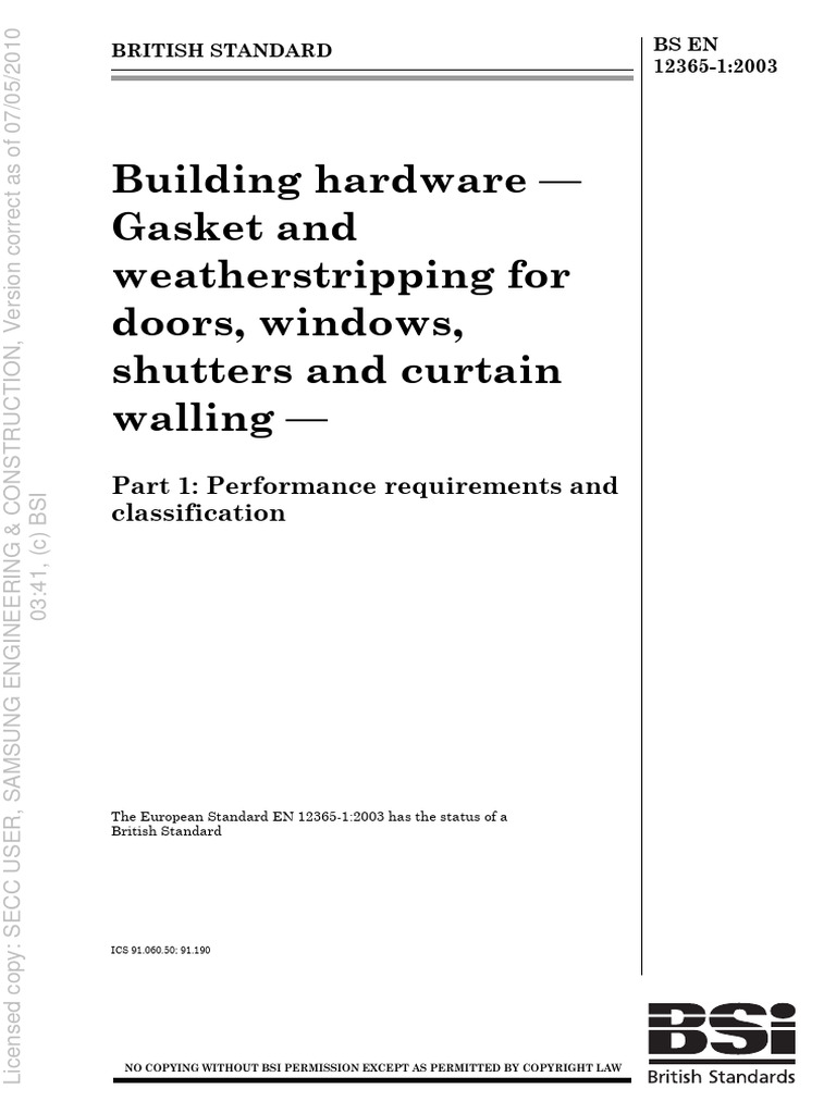 BS en 12365-1 | PDF | Civil Engineering | Materials