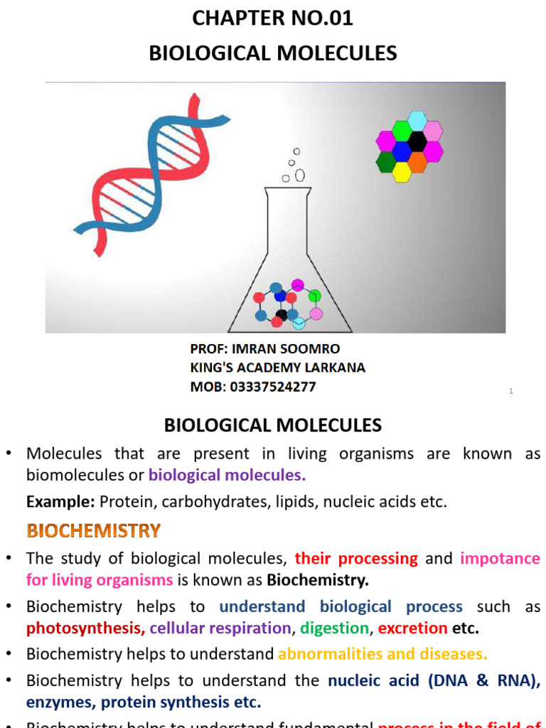 Chapter No. 01 Biological Molecules by Prof. Imran Soomro | PDF | Lipid | Triglyceride