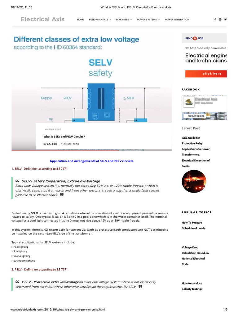 Understanding SELV and PELV Circuits | PDF | Electrical Components ...