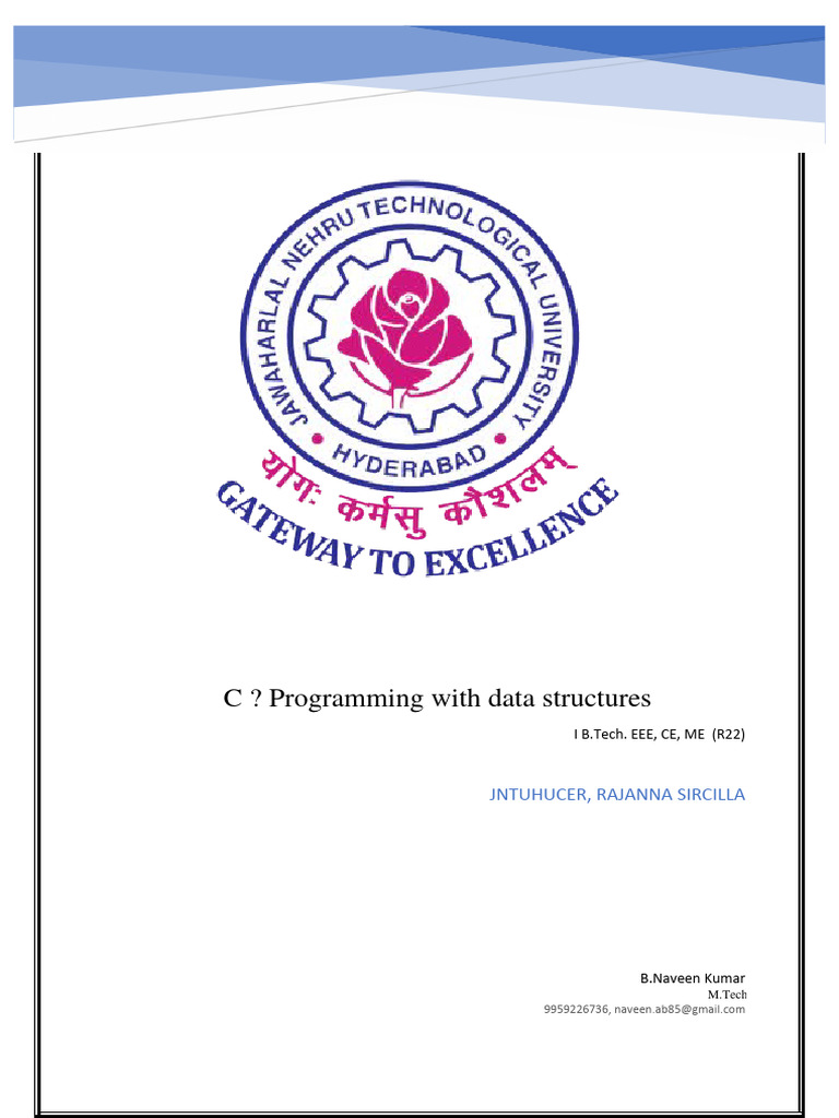 C Programming and Data Structures R22 | PDF | Data Type | Variable ...
