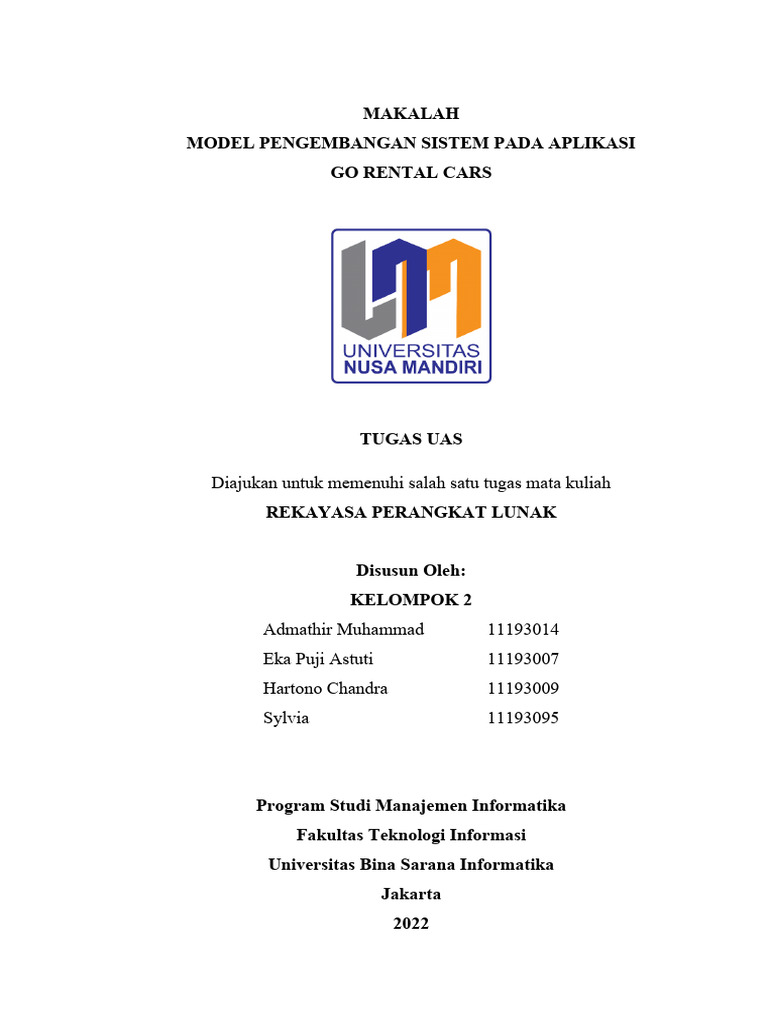 Makalah RPL Kel 2 | PDF | Komputer | Teknologi & Rekayasa