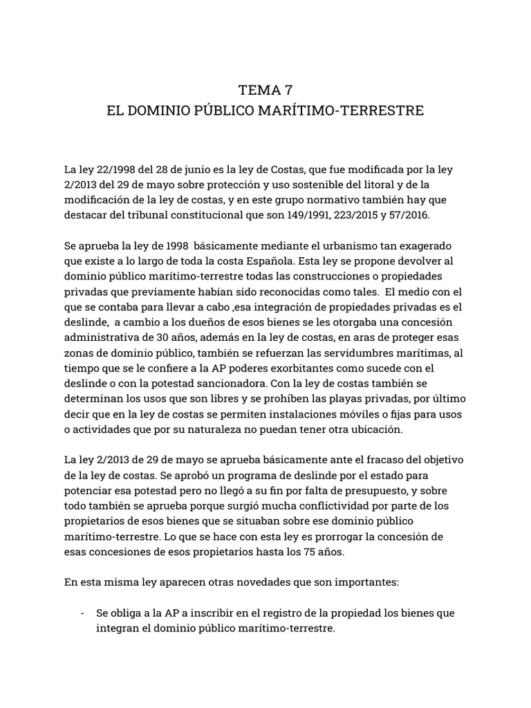 Tema 7 | PDF | Propiedad | Dominio publico