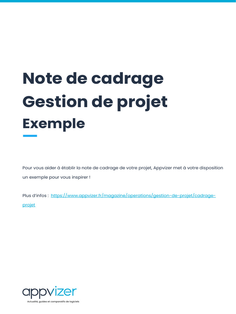 Exemple de note de cadrage projet | PDF | Informatique | Génie logiciel
