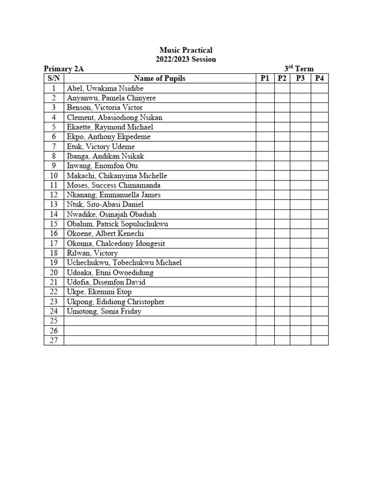 Music Practical | PDF