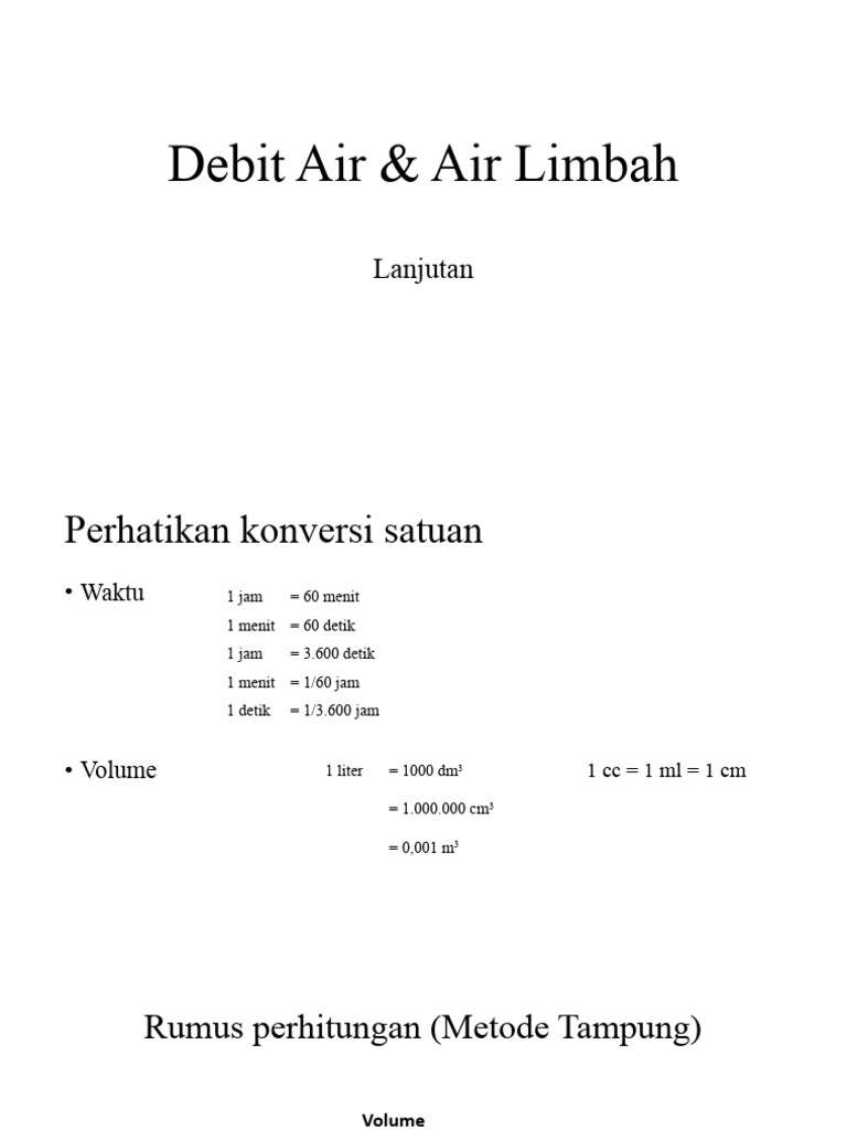 Perhitungan Debit dan Volume Air | PDF