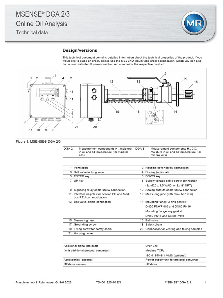 MSENSE® DGA 2 3 Technical Data 4001325 10 en | PDF | Humidity ...