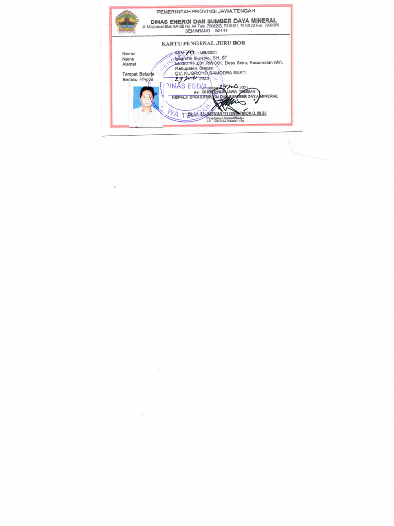 Ijin Juru Bor Nug 2021 | PDF