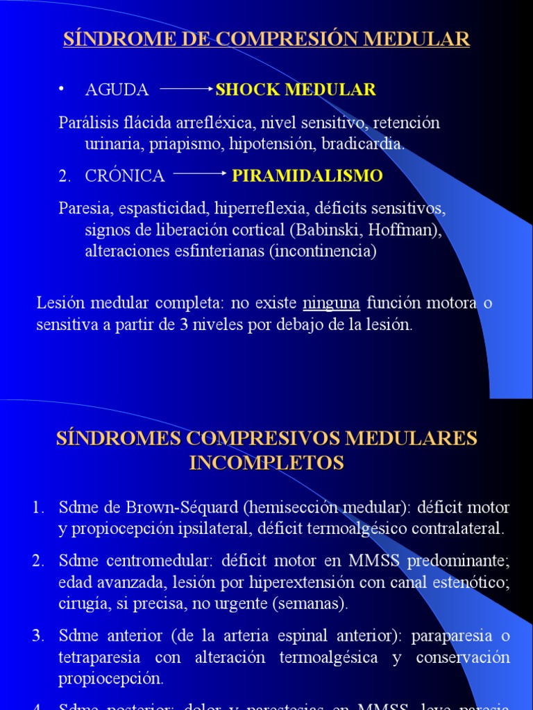 Clase Compresión Medular | PDF | Lesión de la médula espinal | Neoplasias