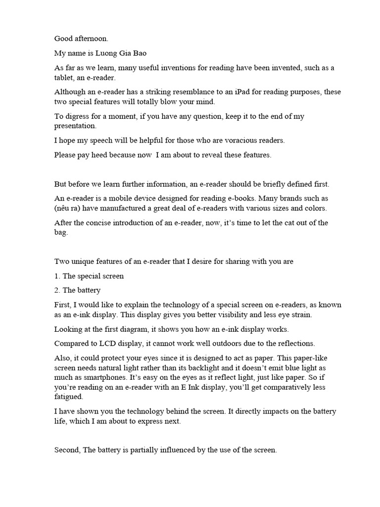 Luong Gia Bao Script | PDF | E Reader | Electronics