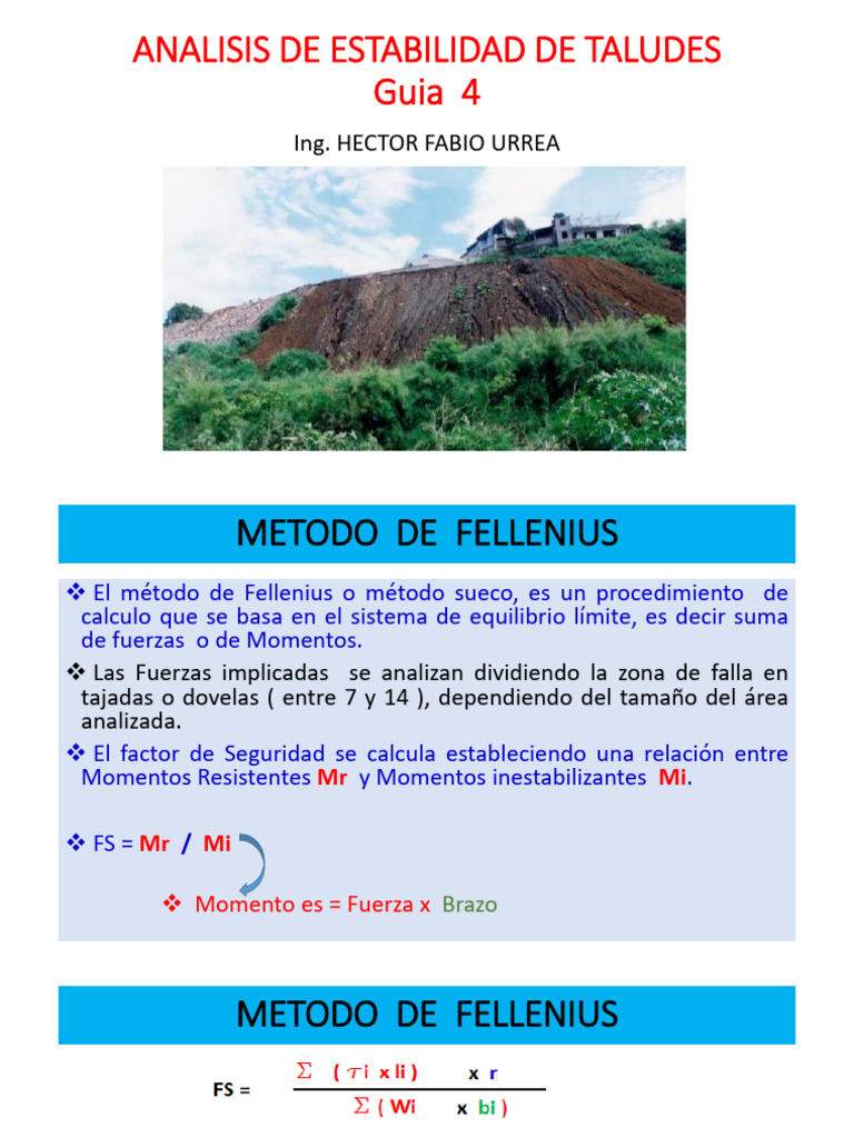 Estabilidad de Taludes: Método Fellenius | PDF