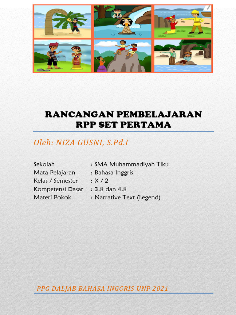 RPP Narrative Text Legenda Kelas X | PDF | Sains & Matematika