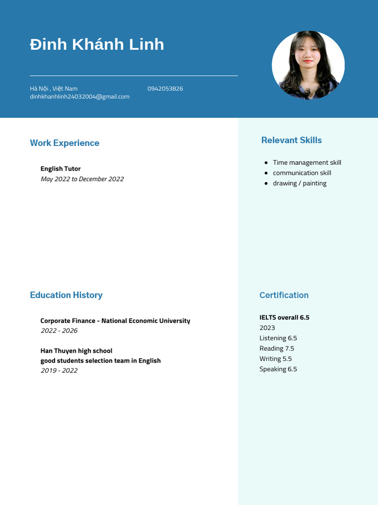 Blue Light Blue Color Blocks Physician CV | PDF