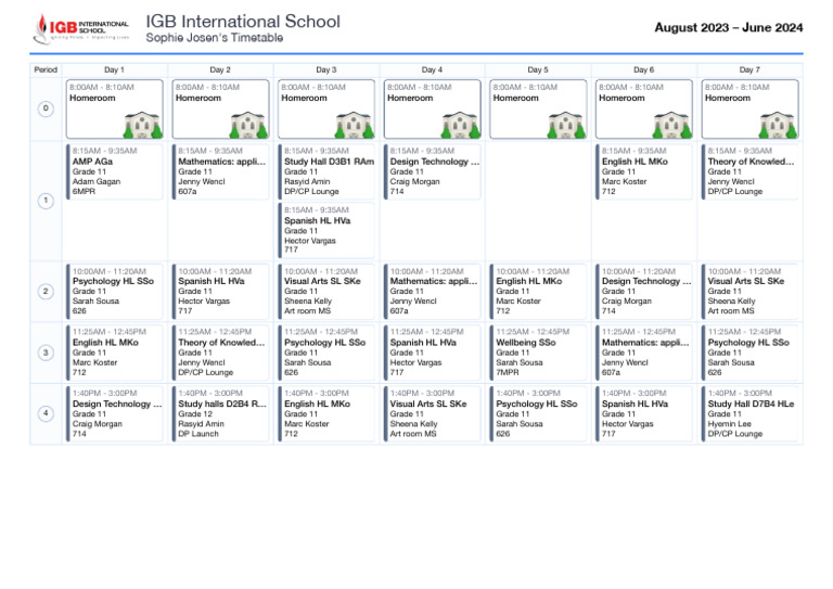 Timetable Oct 03 2023 | PDF
