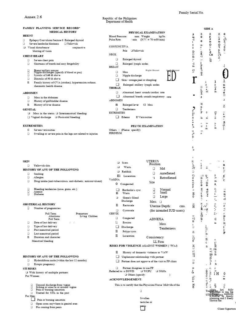 Family Planning Service Record Short BP | PDF | Medical Specialties ...