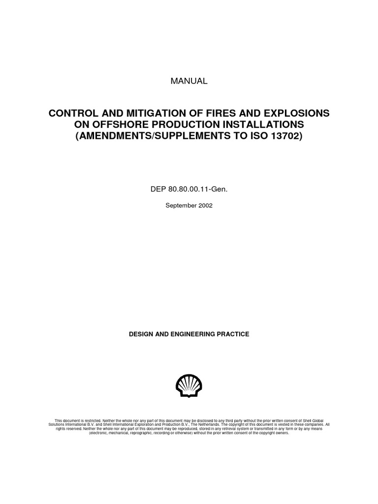 Control and Mitigation of Fires and Explosions Offshore | PDF ...
