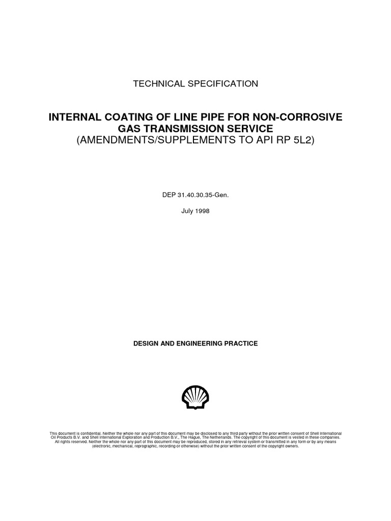 Internal Coating of Line Pipe For Non-Corrosive Gas Transmission ...