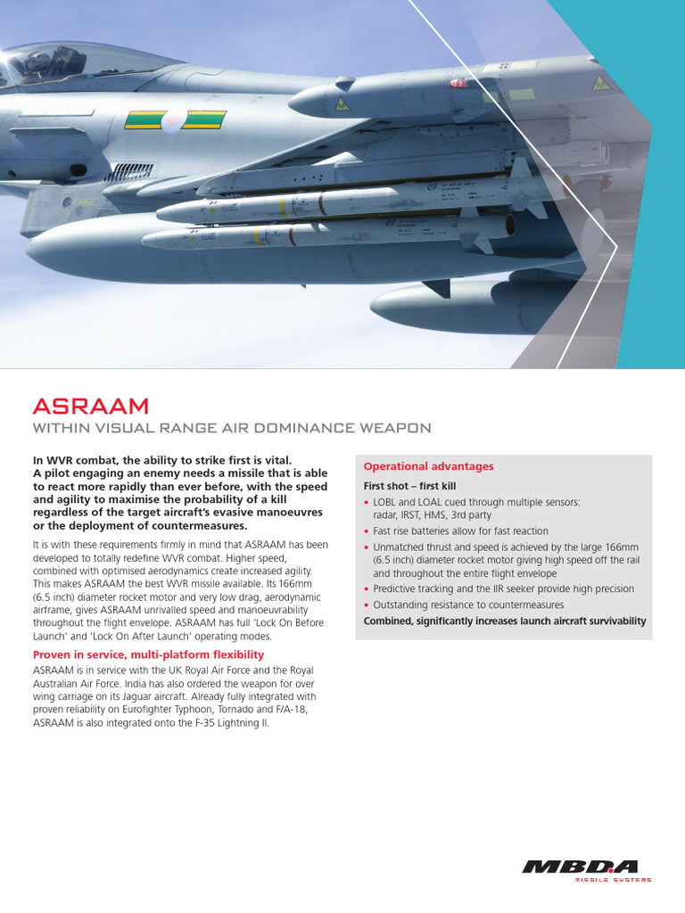 欧洲asraam空空导弹介绍 | PDF | Aircraft | Missile