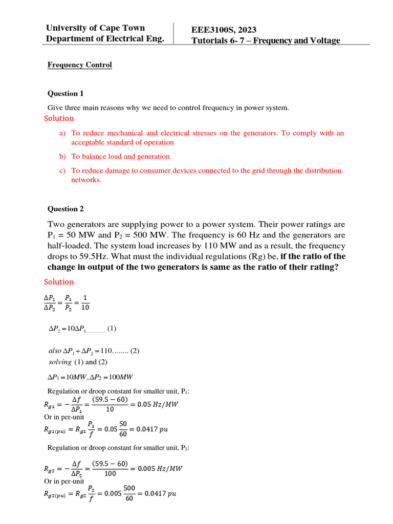 EEE3100S 2023 Tutorial 6-7-Memo | PDF | Ac Power | Transformer EEE3100S 2023 Tutorial 6-7-Memo | PDF | Ac Power | Transformer