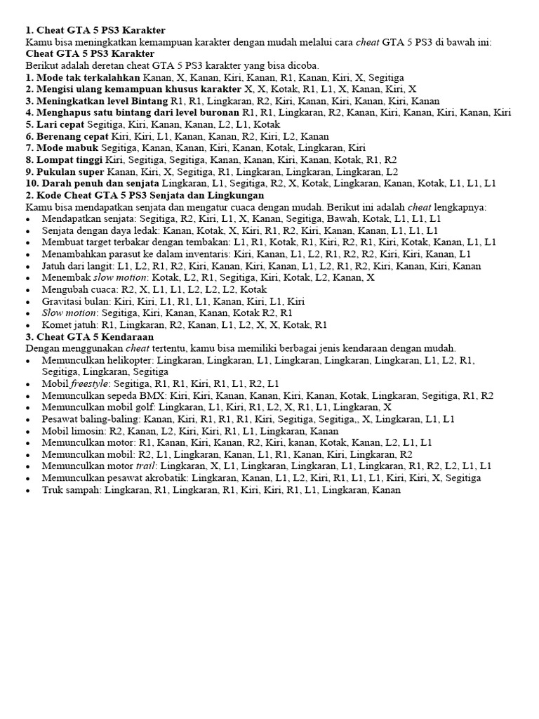 Gta 5 ps3 | PDF | Game & Aktivitas