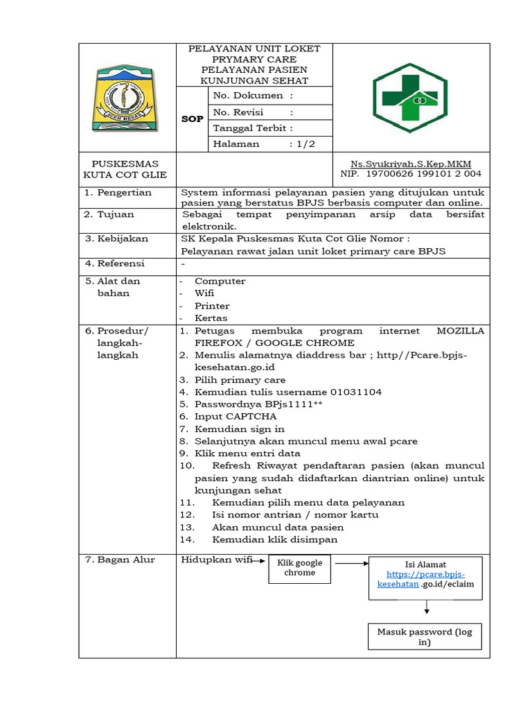 Prosedur Kunjungan Sehat BPJS | PDF