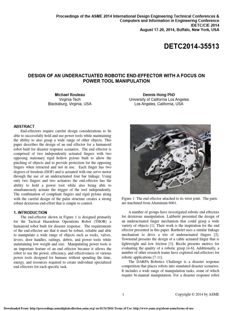 (2014) Design of An Underactuated Gripper For Power Tool Manipulation ...