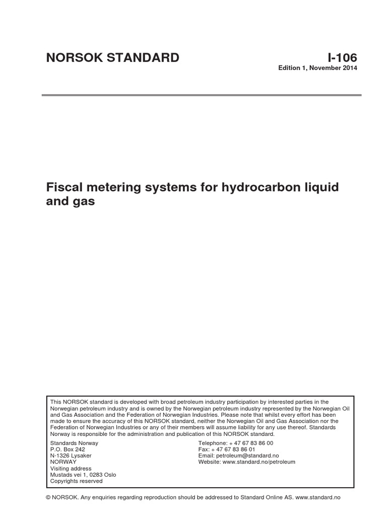 Norsok Standard I-106 | PDF | Metrology | Chemistry