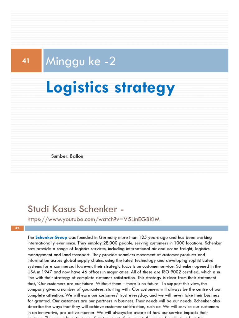 Logistics Strategy | PDF | Logistics | Strategic Management