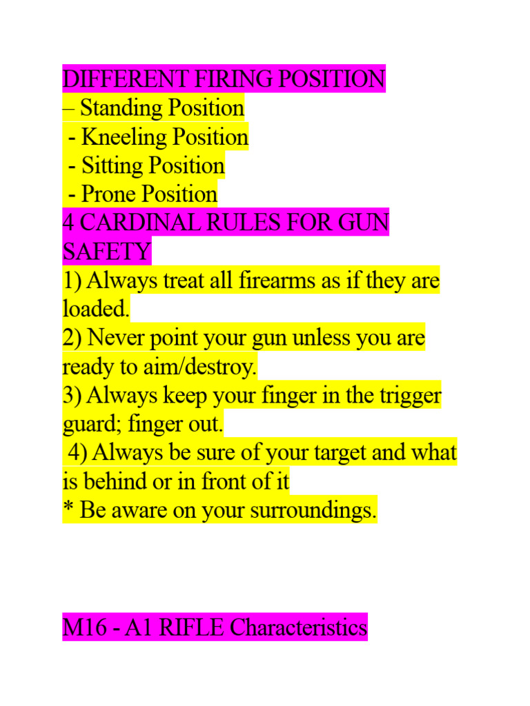 Four Standard Firing Positions | PDF