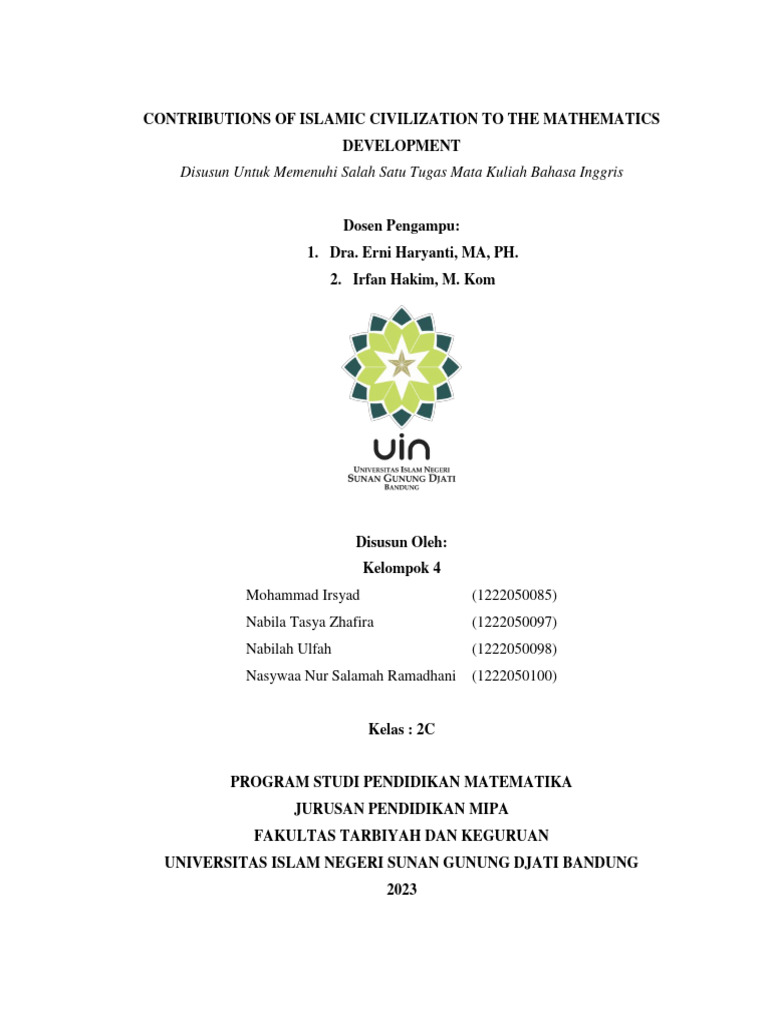 Contributions of Islamic Civilization To The Mathematics Development | PDF | Omar Khayyam | Geometry