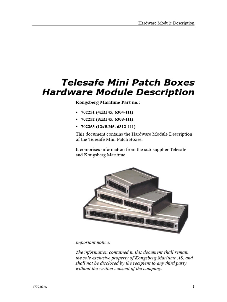 Telesafe Mini Patch Boxes Hardware Module Description | PDF | Computing ...
